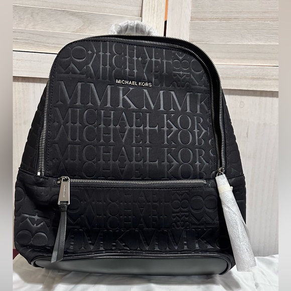 Michael Kors | Bags | Nwot Michael Kors Black Logo Neoprene Embossed ...
